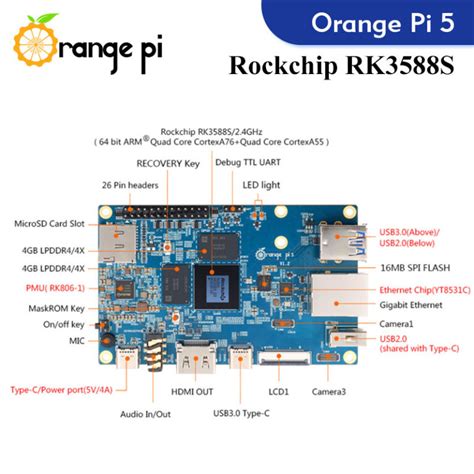 Mạch Máy Tính Nhúng Orange Pi 5 4gb Ram