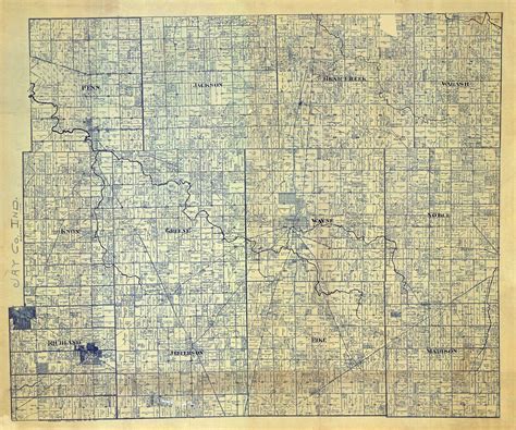 1900 Farm Line Map Of Jay County Indiana Etsy