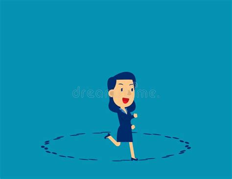Man Running In Circle Wheel Vector Drawing Stock Vector Illustration Of Cartoon Fast
