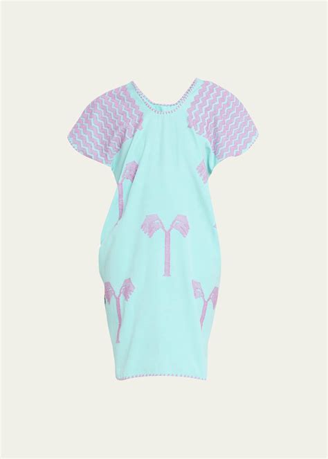 Pippa Holt Single Panel Embroidered Mini Kaftan Bergdorf Goodman