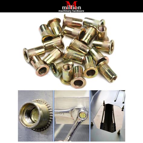 Millionhardware 50pcs 100pcs M3 M4 M5 M6 M8 M10 M12 Carbon Steel