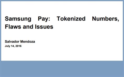 Samsung Pay Tokenized Numbers Flaws And Issues Revtechnewsroom