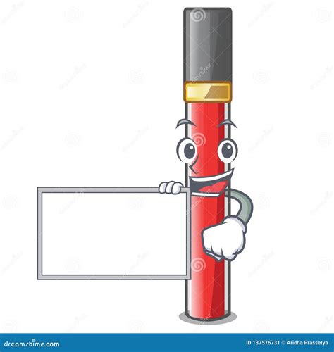 With Board Lip Gloss In The Cartoon Shape Stock Vector Illustration