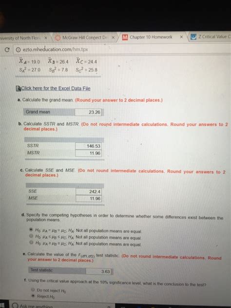 Solved Calculate The Grand Mean Round Your Answer To Chegg Com