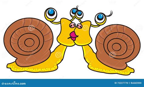 Zwei Schnecken In Der Liebe Stock Abbildung Illustration Von Schleim Kriechen