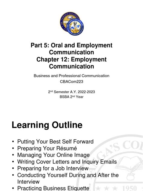 Part5 Chapter12 Pdf Résumé Job Interview