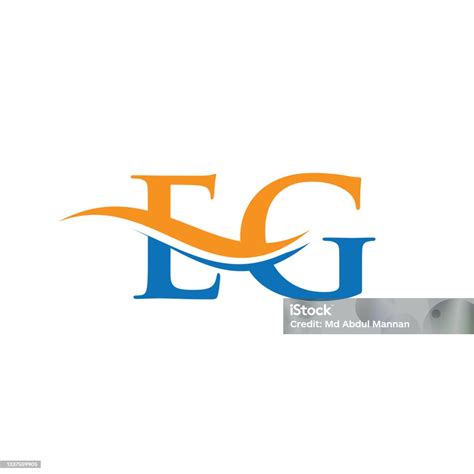 워터 웨이브 Eg 로고 벡터 비즈니스 및 회사 정체성을 위한 Swoosh Letter Eg 로고 디자인 로고에 대한 스톡 벡터 아트 및 기타 이미지 Istock