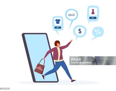 Ilustración De Aplicación De Compras En Línea Para Teléfonos