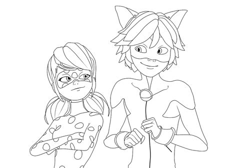 Ladybug And Cat Noir A Real Team Coloring Page