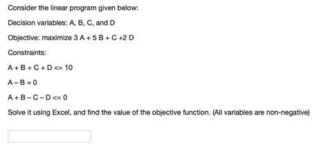 Solved Consider The Linear Program Given Below Decision Chegg