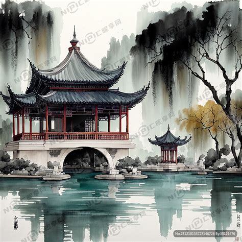 Ai创作图济南 大明湖 超然楼 趵突泉 昵图网