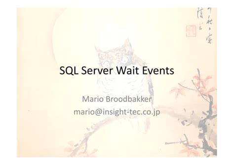 Insight Out 2011 A24 Sql Server Wait Eventsmario Broodbakker Ppt
