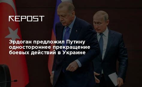 Эрдоган предложил Путину одностороннее прекращение боевых действий в