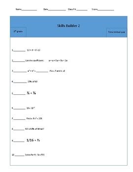 Weekly Daily Skills For Computational Fluency TPT