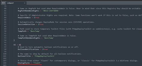 psadt v4 wishing to use classic ui instead of fluentui general