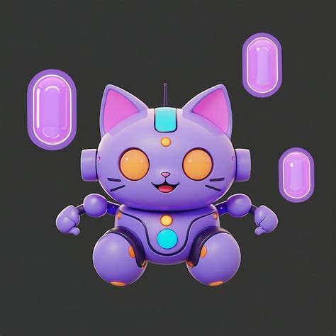 A Purple Robot With A Purple Nose And A Purple Robot On The Back