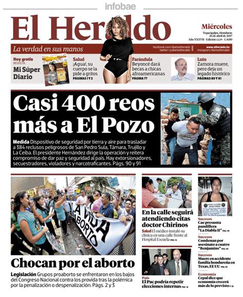 El Heraldo Honduras Miércoles 26 de abril 2017 Infobae