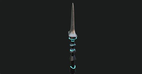 fantasy spear05 glow game ready unity pbr unreal engine 3d model by eight vertex