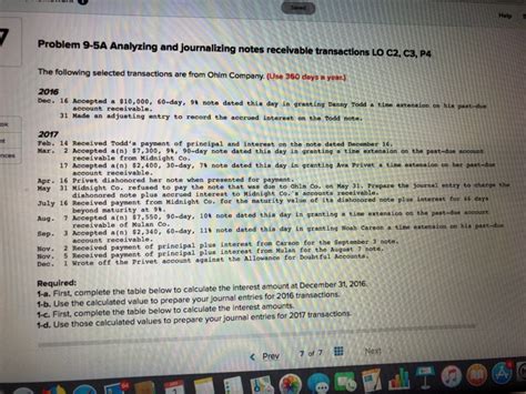 Solved Help S Problem 9 5a Analyzing And Journalizing Notes