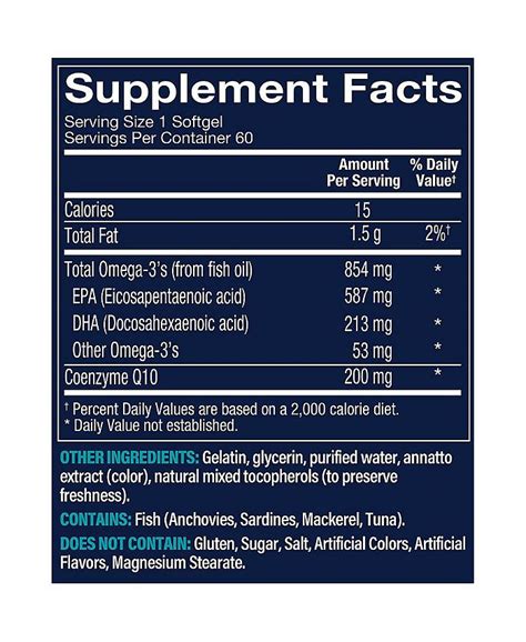 Vthrive Omega 3 With Coq 10 Supports Cardiovascular Health 800 Mg