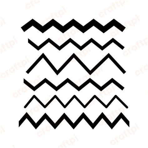 Zigzag Borders Line Bundle SVG PNG PDF Files Craftpi