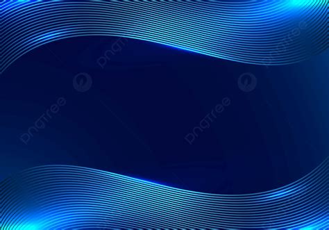 Background Konsep Teknologi Modern Templat Abstrak Garis Gelombang Biru Dengan Pencahayaan