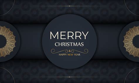 Merry Christmas And Happy New Year Greeting Brosur Template Warna Biru