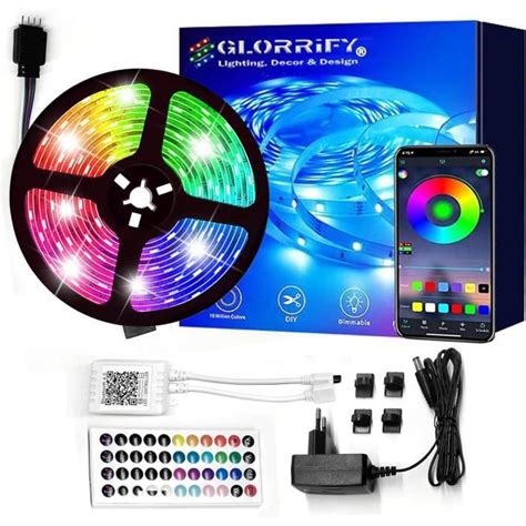Ruban Led Bluetooth 15M 30 Led M Éclairage Ambiant Multicolore Bande Lumineuse Rgb Dimmable