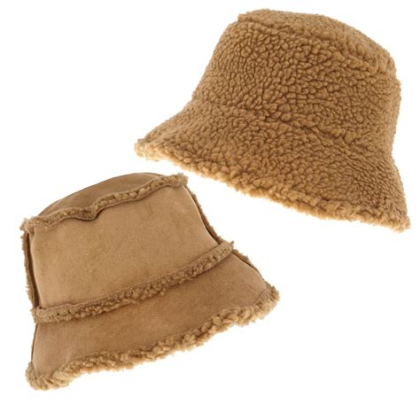 Ladies Super Soft Reversible Sherpa Bucket Hat The Hat Company