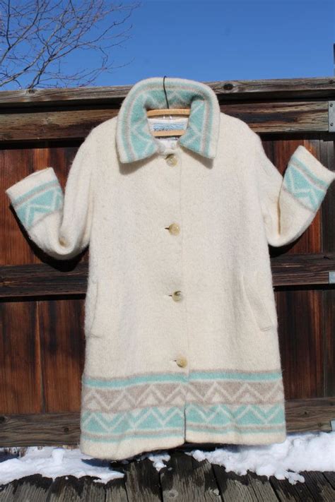 Vtg Womens Icelandic Eider Knit Coat Size Medium Etsy Knitted Coat