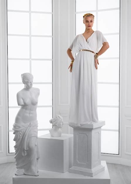 Free Photo Model Posing As Greek Goddess Full Shot