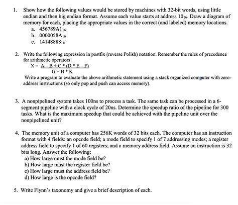 Solved Show How The Following Values Would Be Stored By