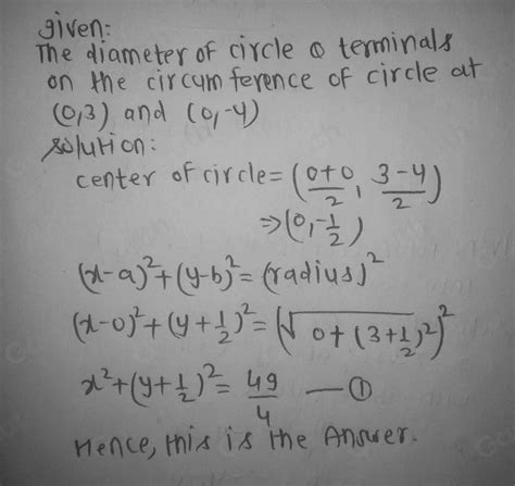 Solved The Diameter Of Circle Q Terminates On The Circumference Of The Circle At And