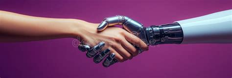 Human And Robotic Handshake Representing Future Collaboration Stock Illustration Illustration