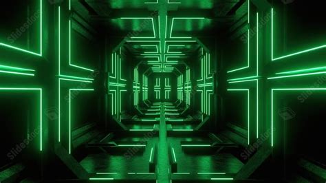 4k Uhd 3d Illustration Of A Green Tunnel With Cross Shaped Illumination
