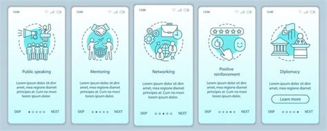 Premium Vector Hr Soft Skills Onboarding Mobile App Page Screen