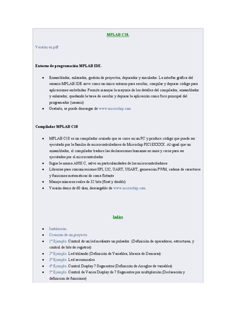 mplab c18 descargar gratis pdf compilador programación