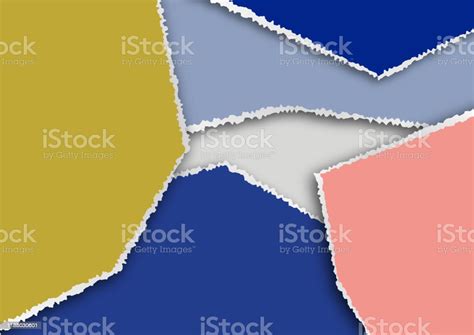 가장자리 주위에 찢어진 종이의 색깔 조각의 추상적 인 배경 설계용 템플릿입니다 가장자리에 대한 스톡 벡터 아트 및 기타 이미지 가장자리 과거 귀여운 Istock