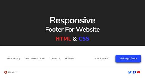 Адаптивный футер Footer для сайта Htmlandcss шаг за шагом Responsive