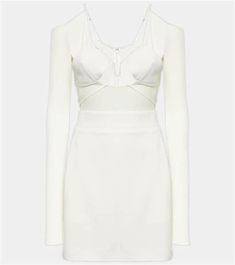 Nensi Dojaka Bridal Cutout Crêpe Minidress Nensi Dojaka