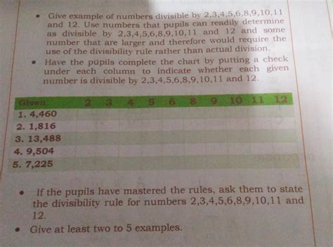 Give Example Of Numbers Divisible By 2 3 4 5 6 8 9 10 11and 12 Use
