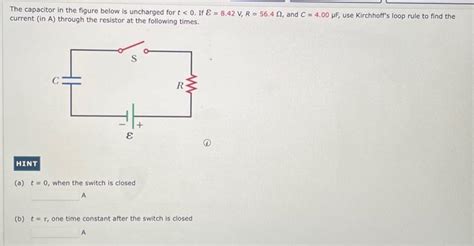 Solved The Capacitor In The Figure Below Is Uncharged For Chegg