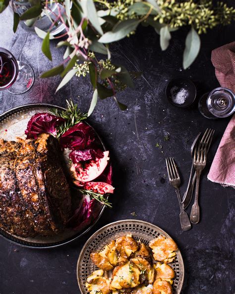 Herb Crusted Rib Roast With With Crispy Smashed Potatoes Recipe