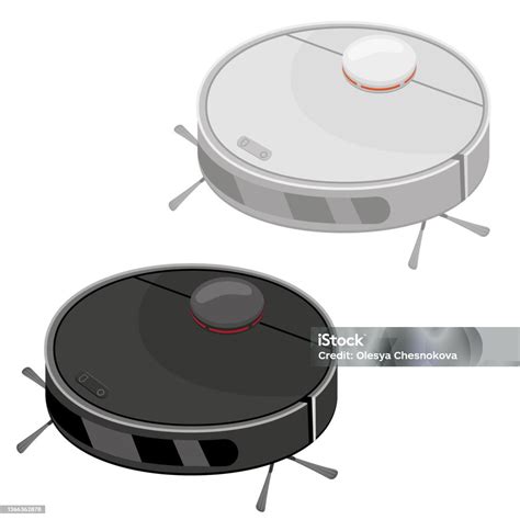 Robot Penyedot Debu Untuk Membersihkan Ruangan Ilustrasi Vektor Warna
