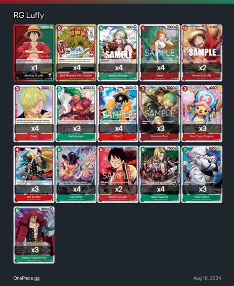 Rg Luffy One Piece Card Game Deck One Piece Card Game