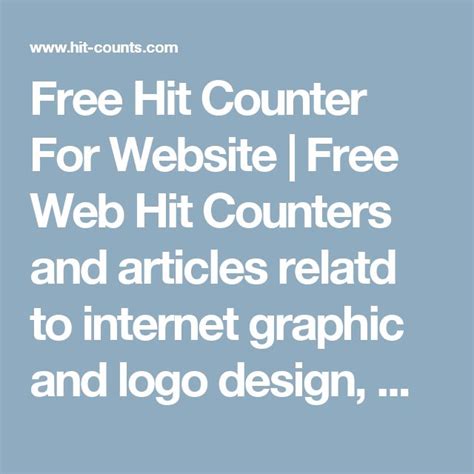 Free Hit Counter For Website Free Web Hit Counters And Articles