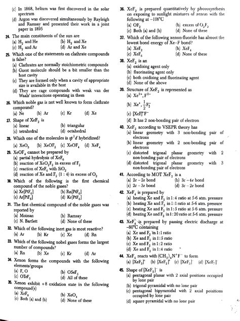 Solution Noble Gases Mcq Questions And Answer Keys Studypool