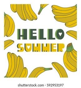 Saba Banana Leaves Art Tropical Fruit Stock Vector Royalty Free