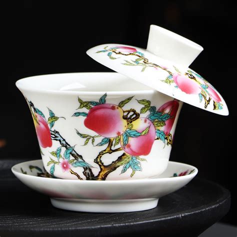 Hover Nine Peach Gaiwan Household Tea Maker Tea Bowl Company Activity