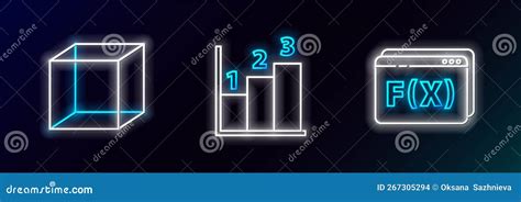 Set Line Function Mathematical Symbol Geometric Figure Cube And Graph Schedule Chart Diagram